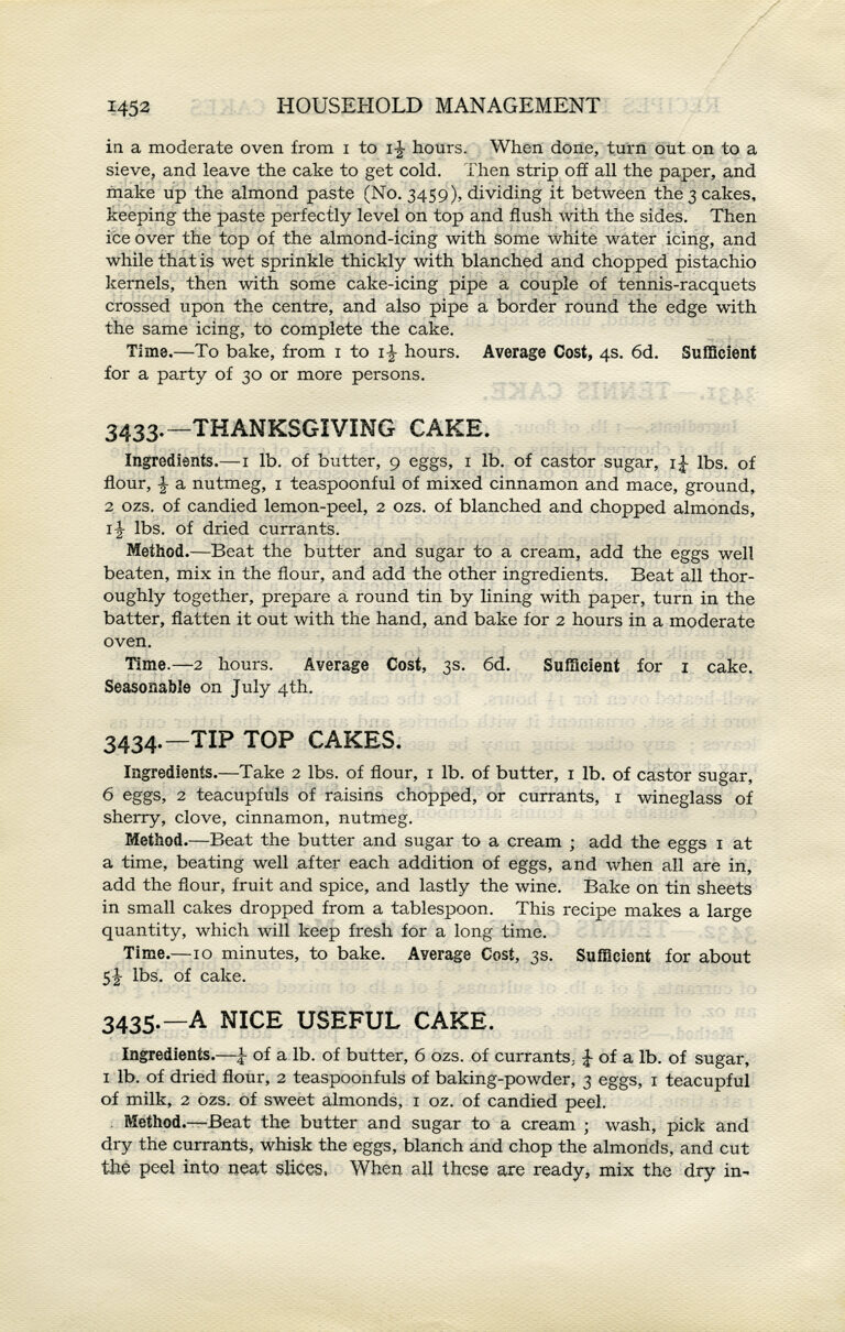 Free Vintage Image ~ Aged Cookbook Page Thanksgiving Cake - The Old ...
