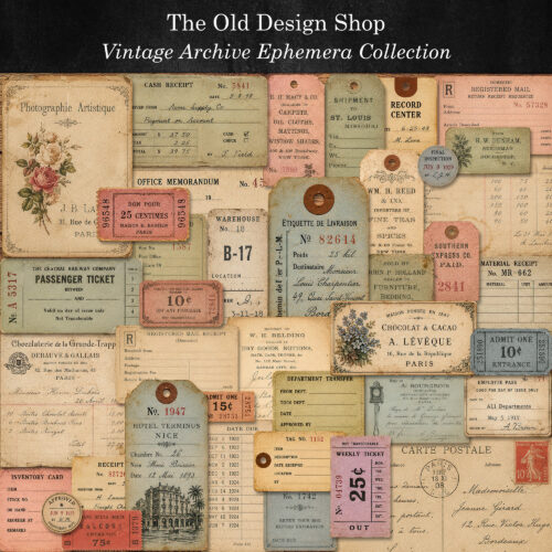 Free Vintage Archive Ephemera Sampler - The Old Design Shop